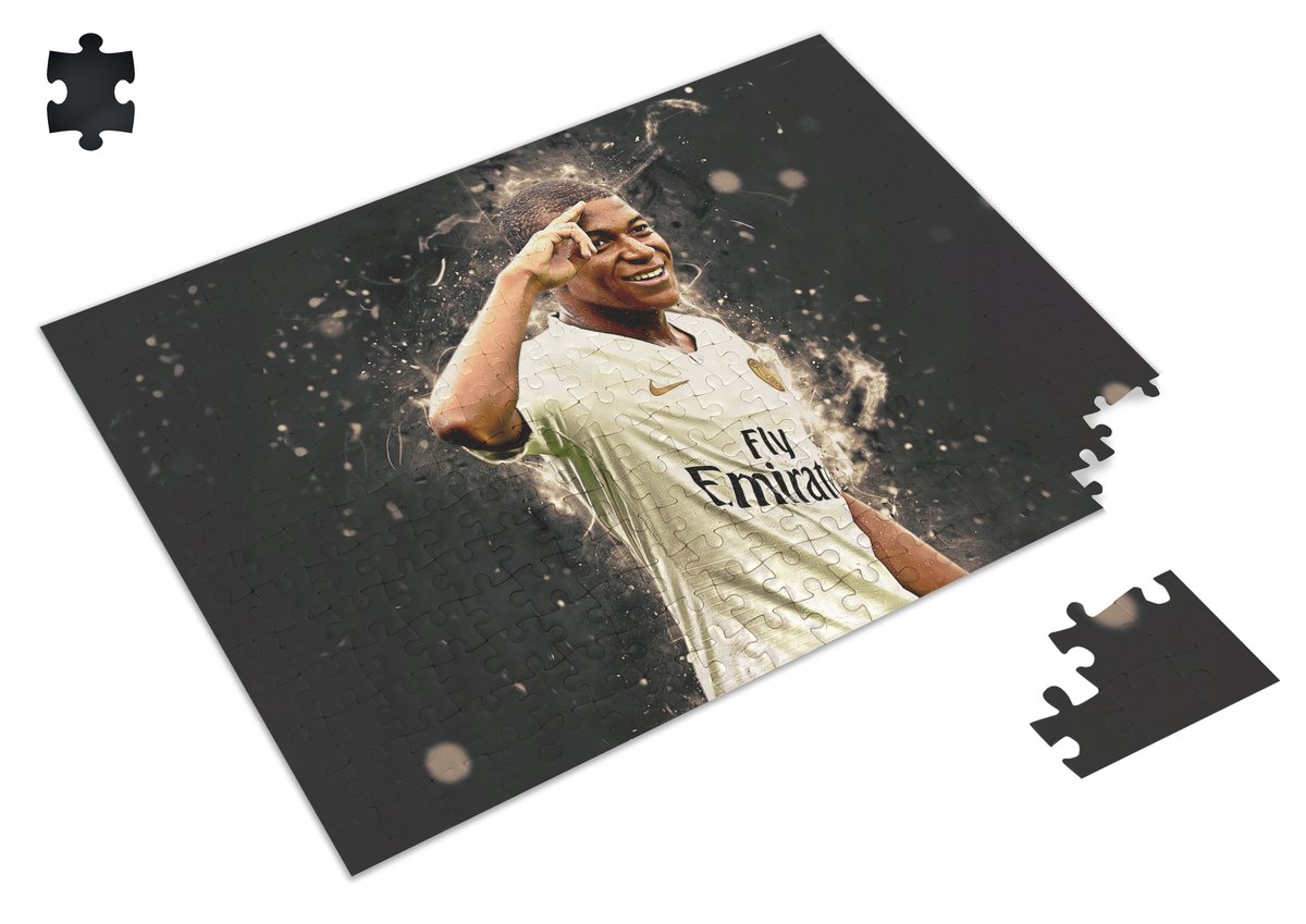 Puzzle KYLIAN MBAPPE REAL MADRYT A3 252 el z Nadrukiem + IMIĘ Pudełko ...