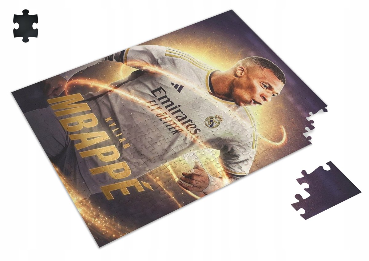 Puzzle KYLIAN MBAPPE REAL PREZENT A3 252 el z Nadrukiem + IMIĘ Pudełko ...