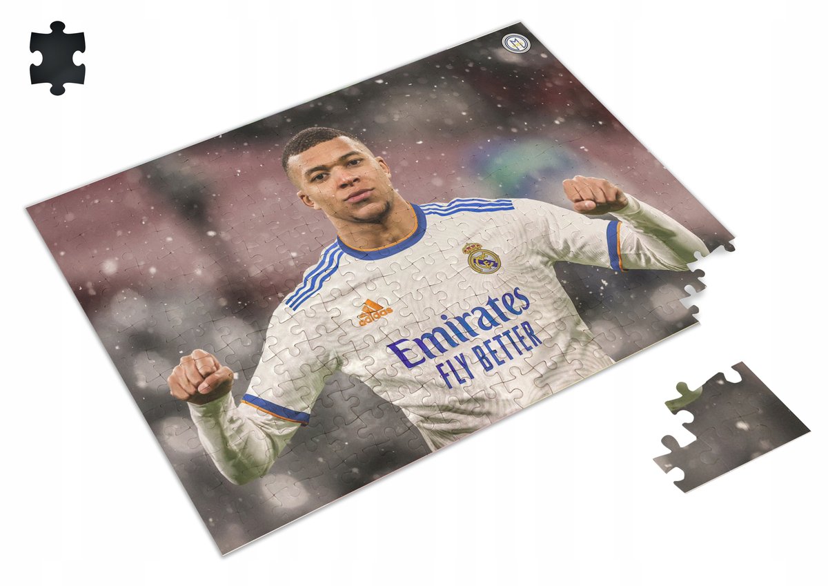 Puzzle KYLIAN MBAPPE REAL PREZENT A3 252 el z Nadrukiem + IMIĘ Pudełko ...