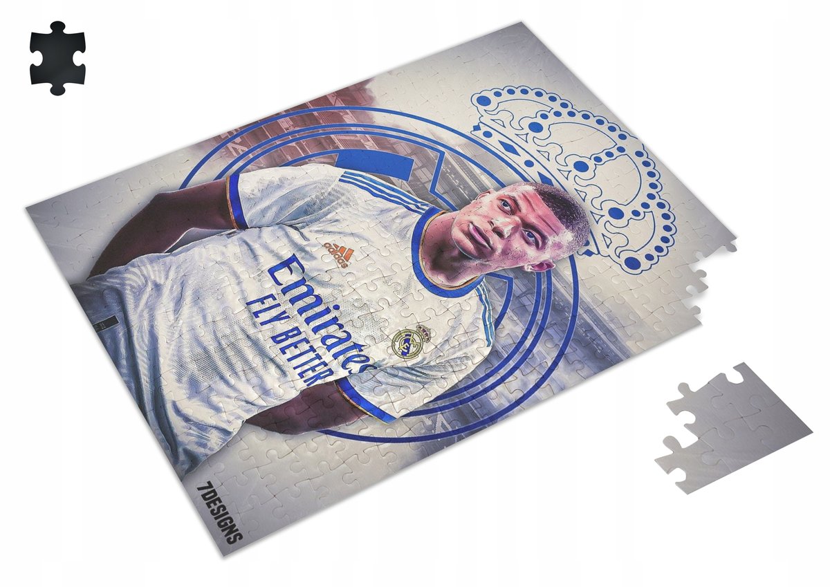 Puzzle KYLIAN MBAPPE REAL PREZENT A3 252 el z Nadrukiem + IMIĘ Pudełko ...
