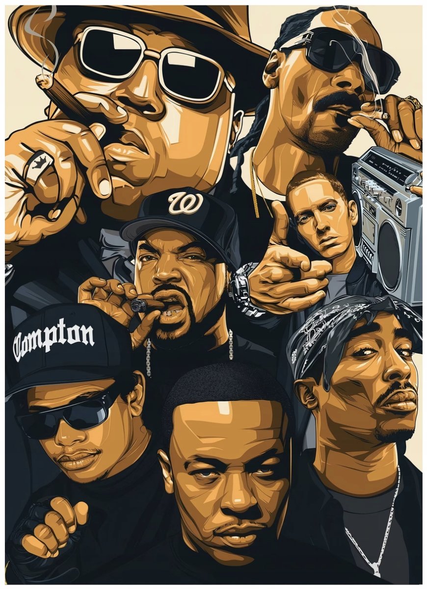 PUZZLE Legendy Rapu Hip Hop Muzyczny Eminem + IMIĘ Pudełko 120 el ...