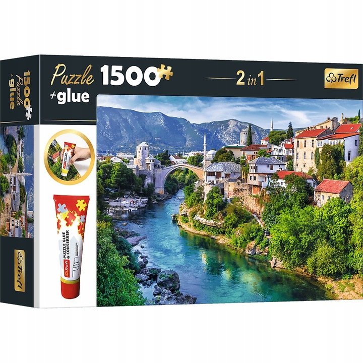 Puzzle miasto Mostar + klej 26176 MEGABOX, 1500 el. - Trefl | Sklep EMPIK.COM