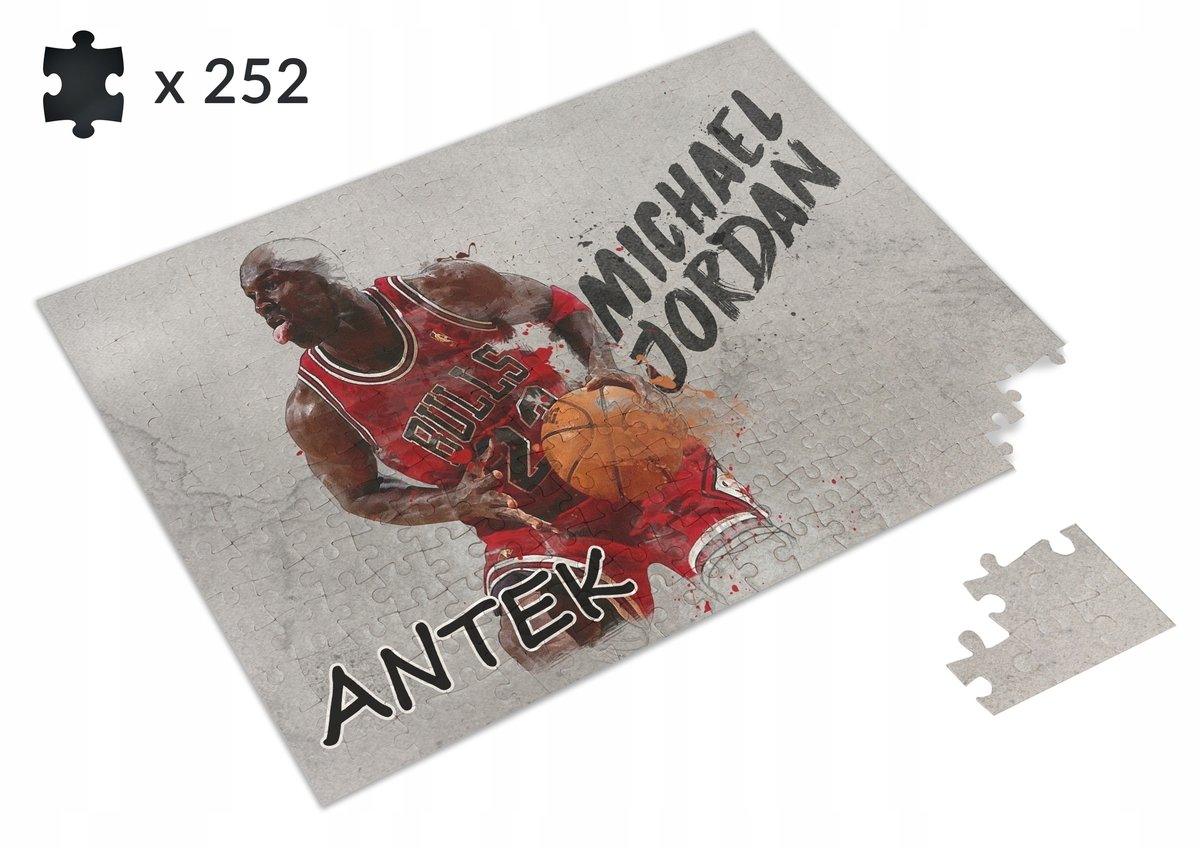 Puzzle Michael Jordan NBA + IMIĘ + pudełko 252 el. - Atram | Sklep ...