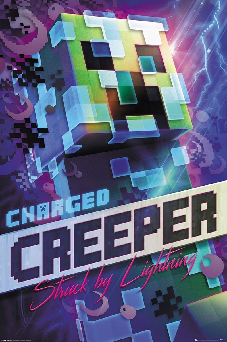 PUZZLE Minecraft Charged Creeper z gry + IMIĘ Pudełko 120 el. - Atram ...