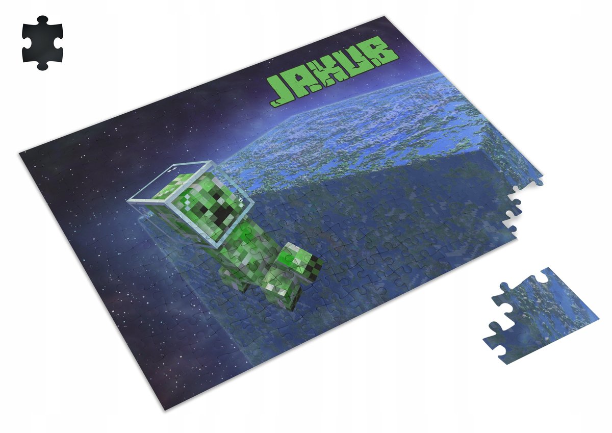 PUZZLE Minecraft Gra Postacie Creeper + IMIĘ Pudełko 120 el. #1 - Atram ...