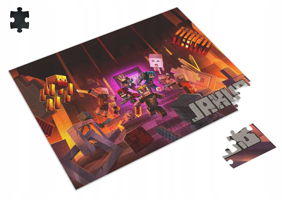 PUZZLE Minecraft Gra Postacie Creeper + IMIĘ Pudełko 120 el. #2 - Atram ...