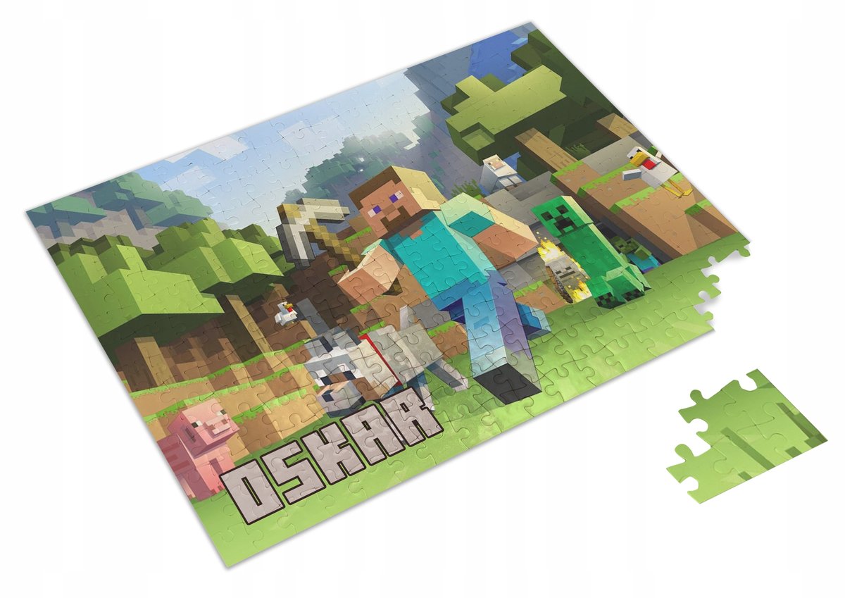 Puzzle MINECRAFT + IMIĘ + pudełko A4 120 el. #4 - Atram | Sklep EMPIK.COM