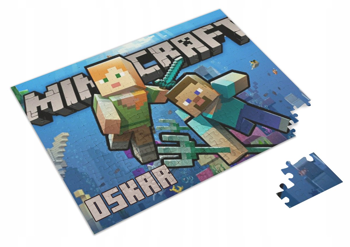 Puzzle MINECRAFT + IMIĘ + pudełko A4 120 el. #5 - Atram | Sklep EMPIK.COM