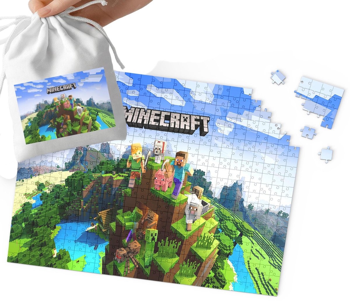 Puzzle - Minecraft Wiele Wzorów Prezent Dla Dzieci 120El A3 + Woreczek - WORLD CASE | Sklep ...
