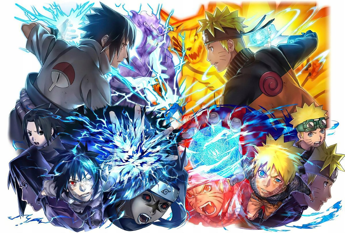 PUZZLE Naruto Uzumaki Sasuke Uchiha Anime + IMIĘ Pudełko 120 el ...