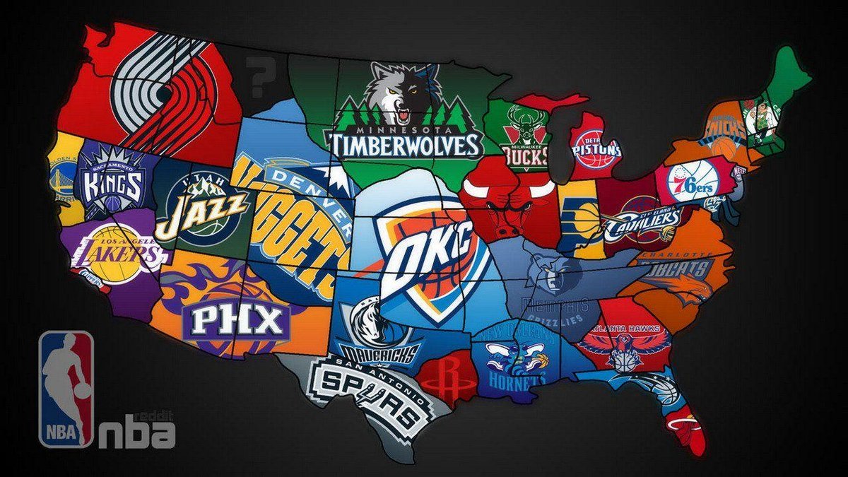 PUZZLE NBA Logo Wszystkie Drużyny TEAM + IMIĘ Pudełko 120 el. - Atram ...