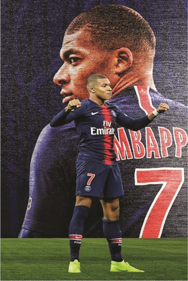 PUZZLE Piłkarski Kylian Mbappe PSG A3 252 el z Nadrukiem + IMIĘ Pudełko ...