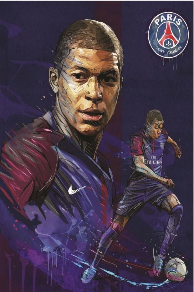 PUZZLE Piłkarski Kylian Mbappe PSG A3 252 el z Nadrukiem + IMIĘ Pudełko ...