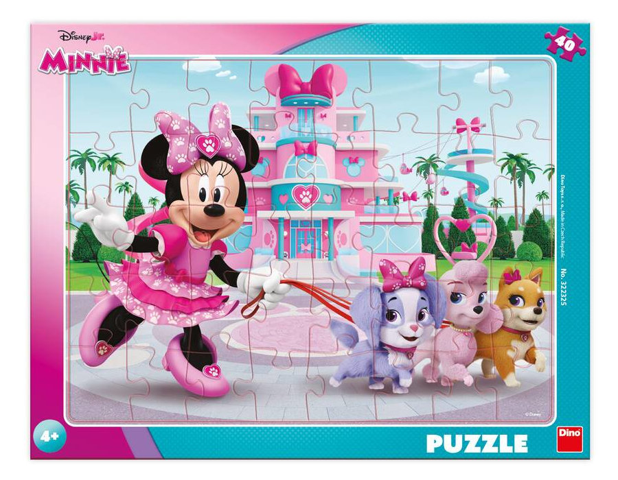 Puzzle ramkowe Myszka Minnie i pieski 40 elementów idealne dla dzieci 4 ...