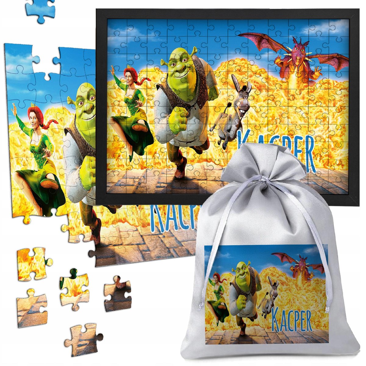 PUZZLE SHREK 120 el W RAMCE A4 PREZENT DLA DZIECI DZIECKO UPOMINEK Y4 ...