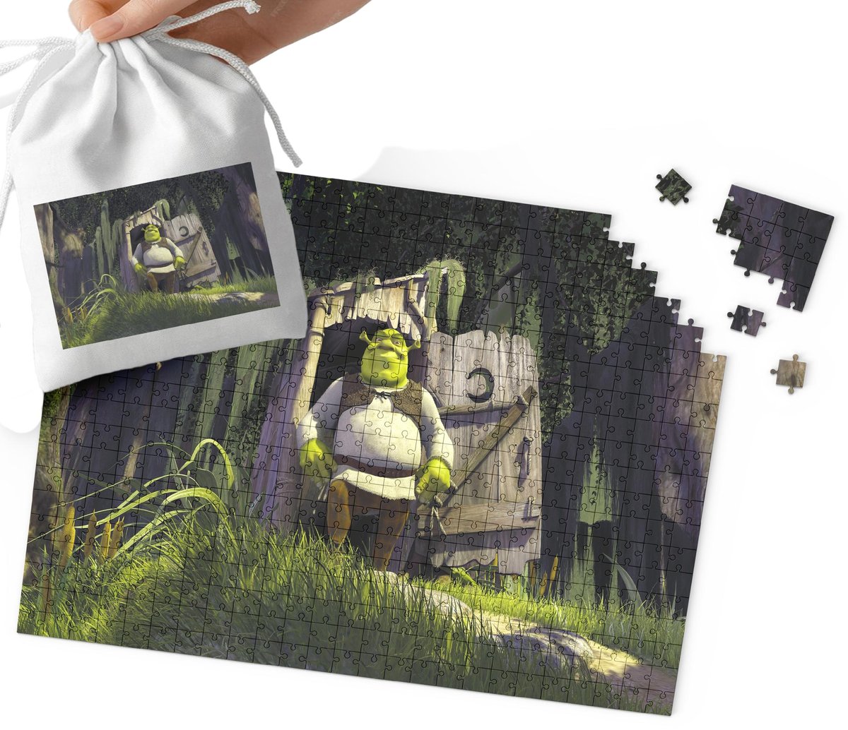 Puzzle - Shrek Osioł Kot W Butach Wzory Z Bajek Prezent 120El +Woreczek ...