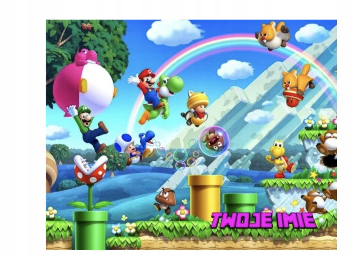 Puzzle SUPER MARIO BROS BAJKA A3 252 el z Nadrukiem + IMIĘ Pudełko 17 ...