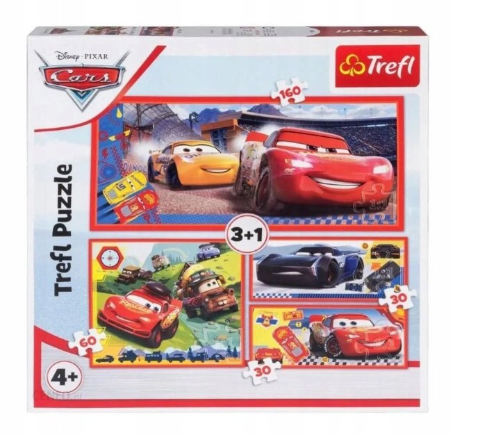 Puzzle Trefl 3 plus 1 Cars 3 90998 - Trefl | Sklep EMPIK.COM