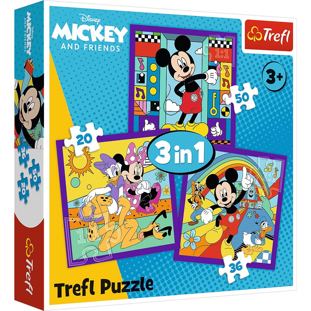 Puzzle, Trefl, 3w1 - Miki i jego wesoła ekipa, 20-36-50 el. - Trefl | Sklep EMPIK.COM