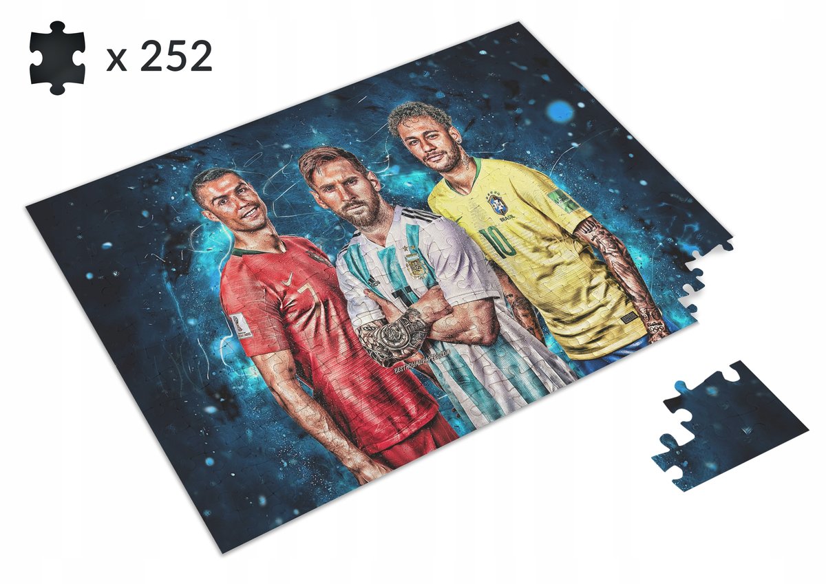 PUZZLE TRIO MESSI NEYMAR MBAPPE RONALDO PIŁKA FIFA - Atram | Sklep ...