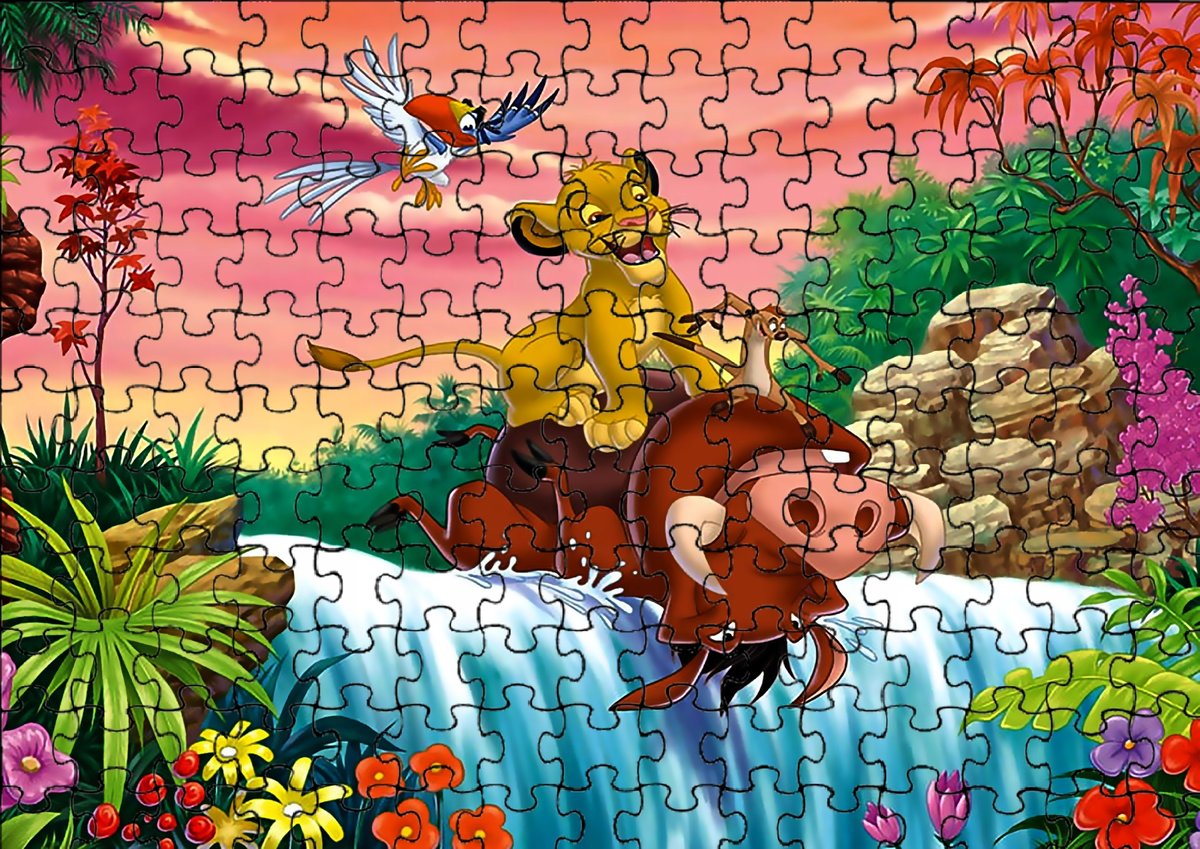 Puzzle Układanka 120 el :Król Lew Timon Pumb + Woreczek Z Nadrukiem ...