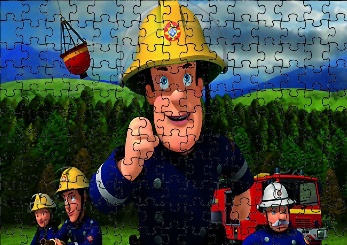 Puzzle układanka 24el : STRAŻAK SAM + PUDEŁKO - bez marki | Sklep EMPIK.COM