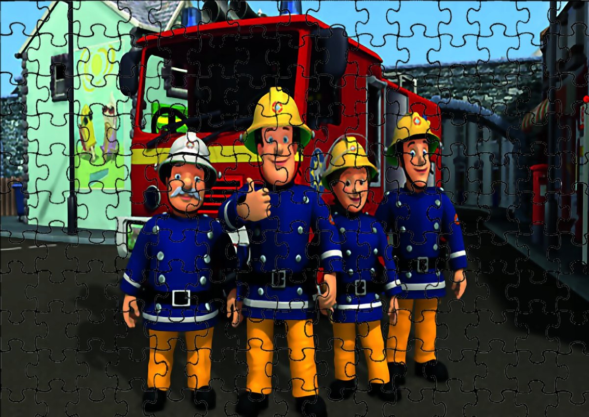 Puzzle układanka 35el : STRAŻAK SAM + PUDEŁKO - bez marki | Sklep EMPIK.COM