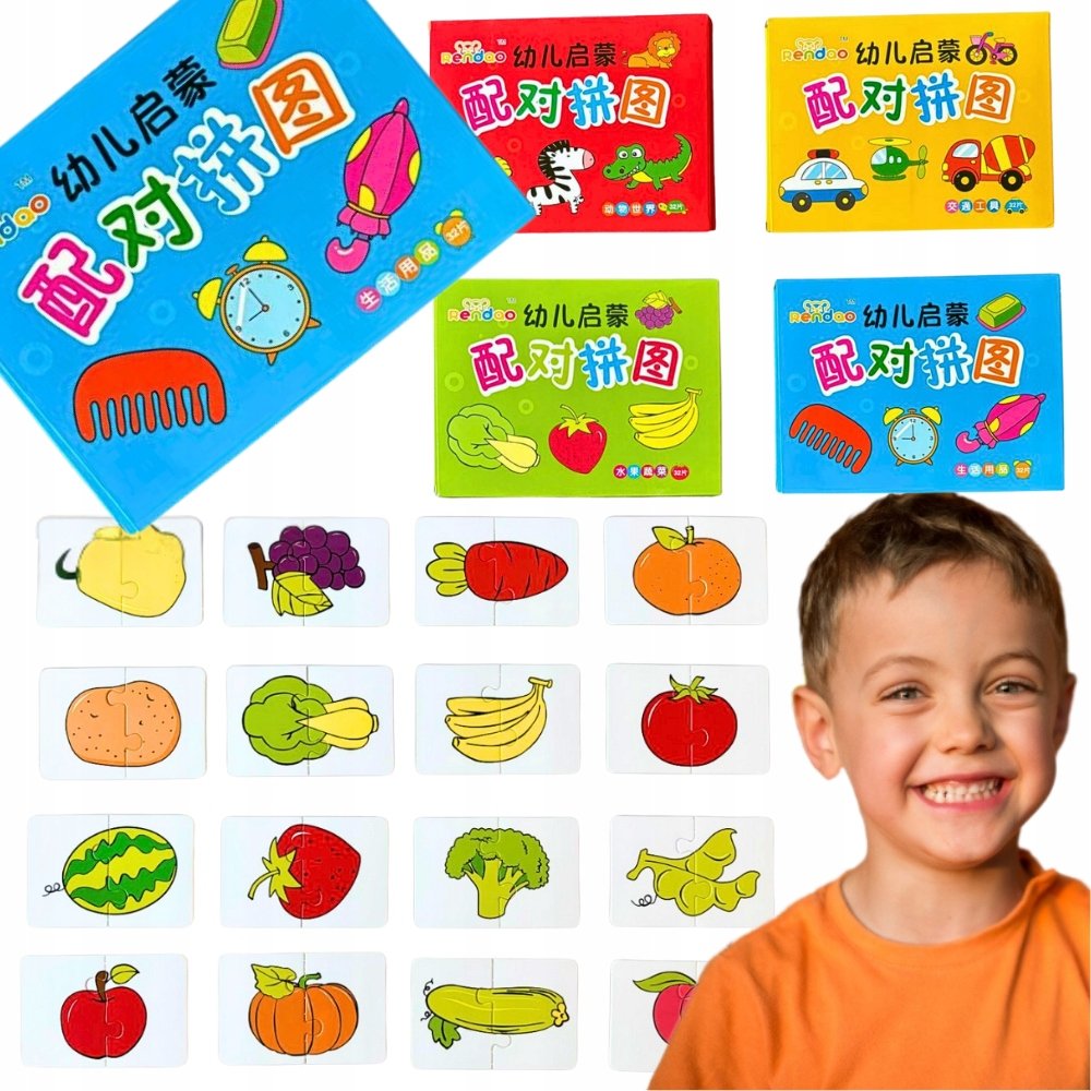 Puzzle Układanka Edukacyjna Dwustronna Dla Dzieci 16 elementów x 2 ...