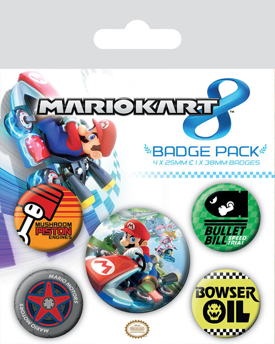Pyramid International, przypinki pakiet Mario Kart 8, 10x12x150 mm ...