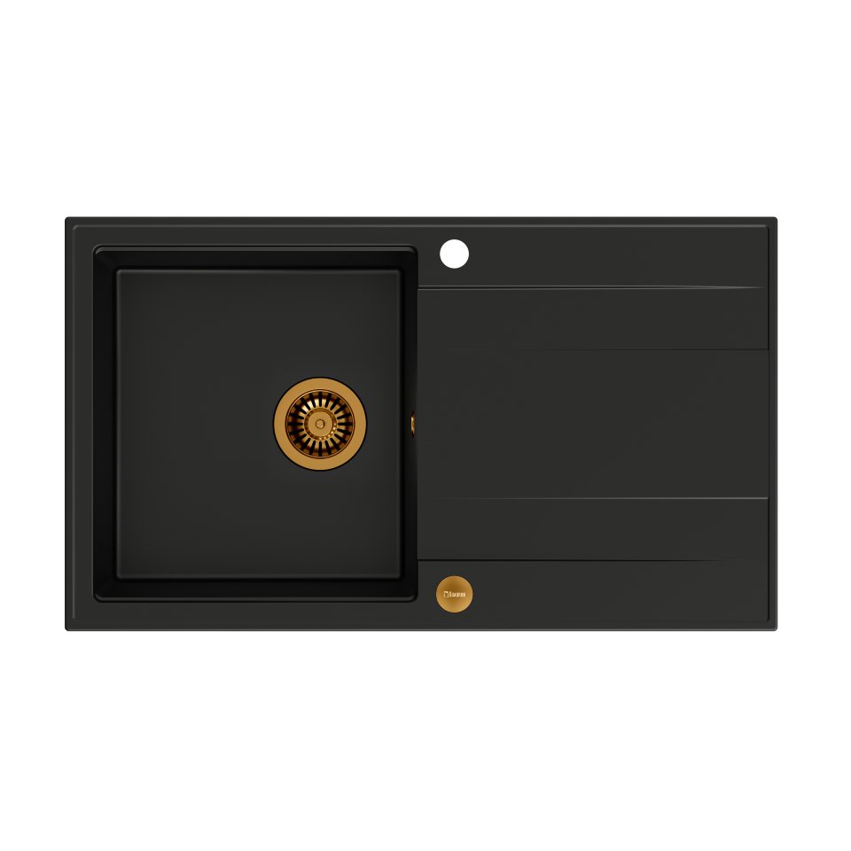 QUADRON EVAN 111 GraniteQ zlewozmywak z syfonem Push 2 Open 1-komorowy z/o (860x500x210) pure ...