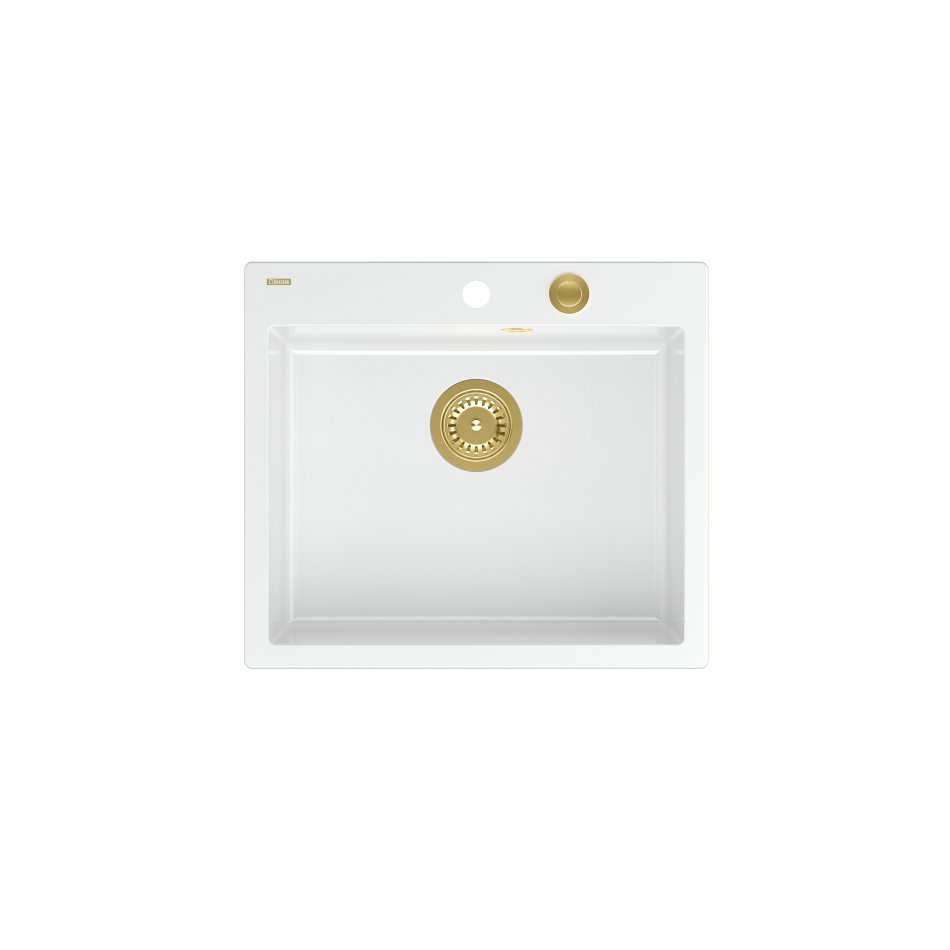 QUADRON MORGAN 110 GraniteQ zlewozmywak snow white z syfonem Push To ...