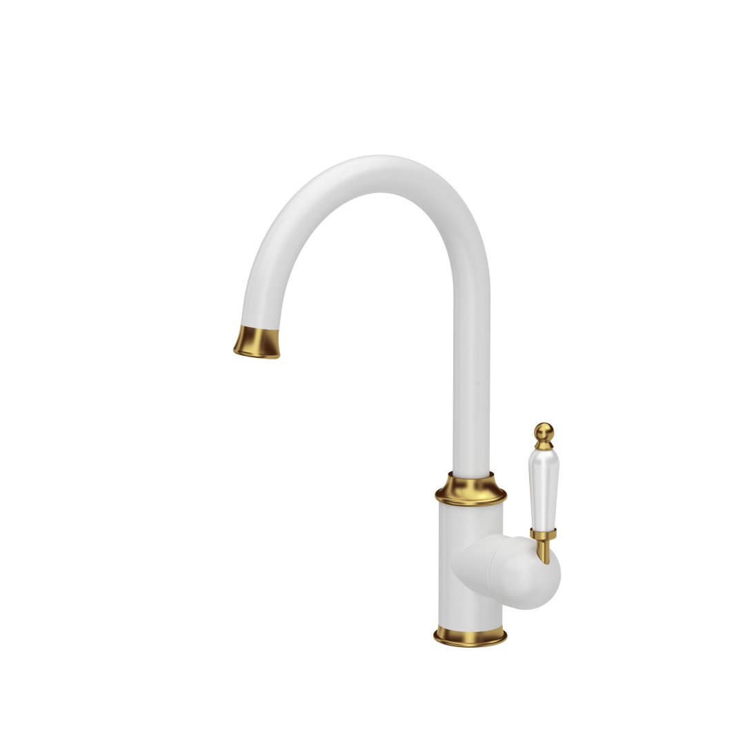 QUADRON RACHEL SteelQ stalowa bateria kuchenna snow white - biały mat ...