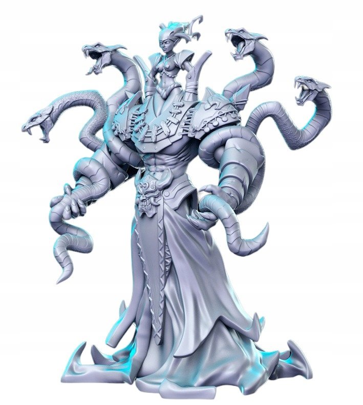 Queen of Loss - wężowy demon + podstawa dnd 3D druk 12k mini rpg - Iron ...