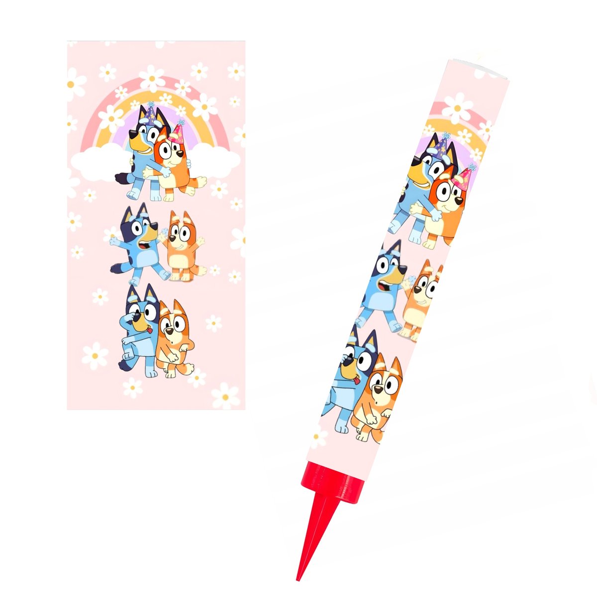 RACA NA TORT FONTANNA TORTOWA ŚWIECZKA BLUEY BLUE BINGO PIESKI 1 SZT ...