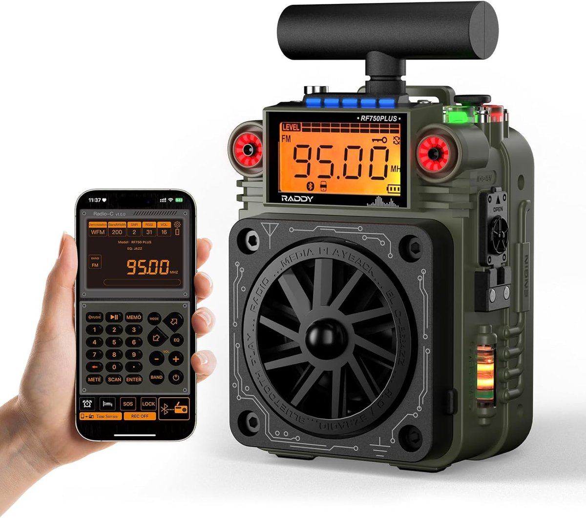 Raddy RF750 Plus Radio AM FM SW Bluetooth Przenośne Mini SOS - Inna ...