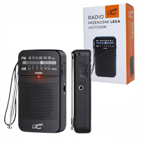 Radio kieszonkowe AM/FM czarne PODRÓŻNE KOMPAKTOWE małe na baterię LTC - LTC | Sklep EMPIK.COM