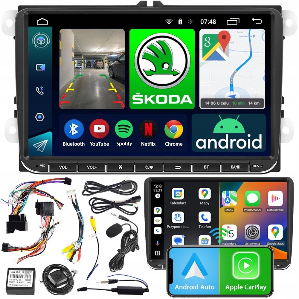 RADIO NAWIGACJA NCS RS-405 ANDROID SKODA PRAKTIK 2010 - 2015 BLUETOOTH ...