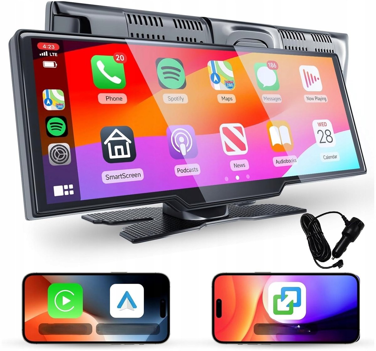 Radio Samochodowe Monitor Stacja Multimedialna Android Auto Carplay 10. ...