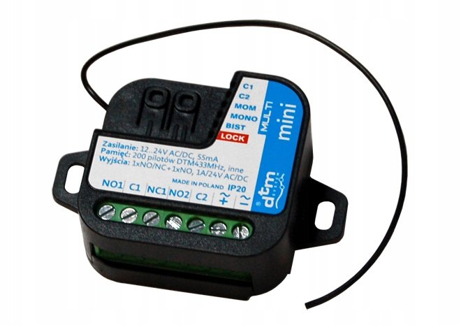 Radioodbiornik DTM MINIMULTI, 433,92 MHz, 12-24V - DTM | Sklep EMPIK.COM
