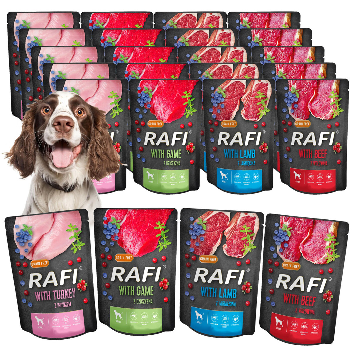 RAFI - Saszetki MIX 4 smaki - 20x300G - Rafi | Sklep EMPIK.COM