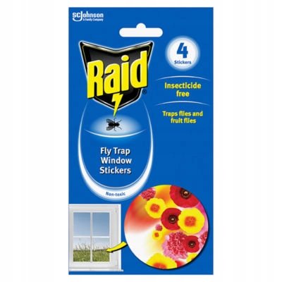 RAID Fly FLOWER Stickers NAKLEJKI NA SZYBĘ PRZECIW MUCHOM WYDAJNE 4szt ...