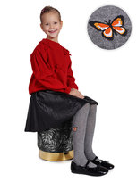 Rajstopy bambusowe dziewczęce dziecięce z motylkiem szare 128-134 MYWAY ...