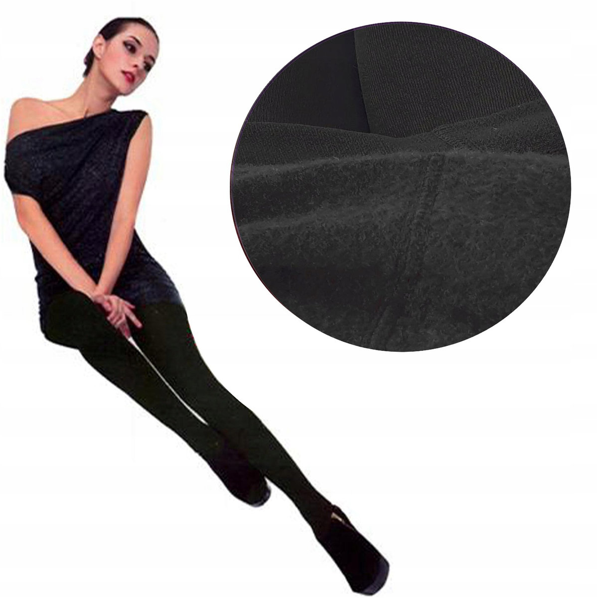 Rajstopy Czarne Damskie Ciepłe Grube Kolory 440 Den Uniwersalny Rajtuzy ...