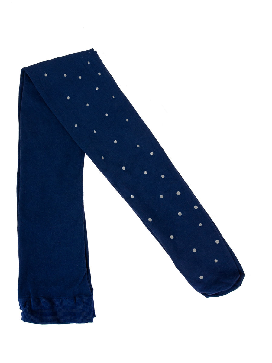 Rajstopy dziecięce, mikrofibra, granatowe, brokatowe kropki 40 DEN, 152 ...