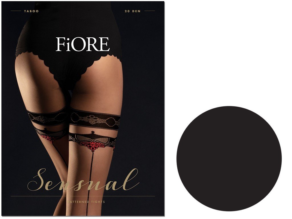 Rajstopy Jak Pończochy Z Szwem Taboo Fiore 20Den Black 2 - FiORE | Moda Sklep EMPIK.COM