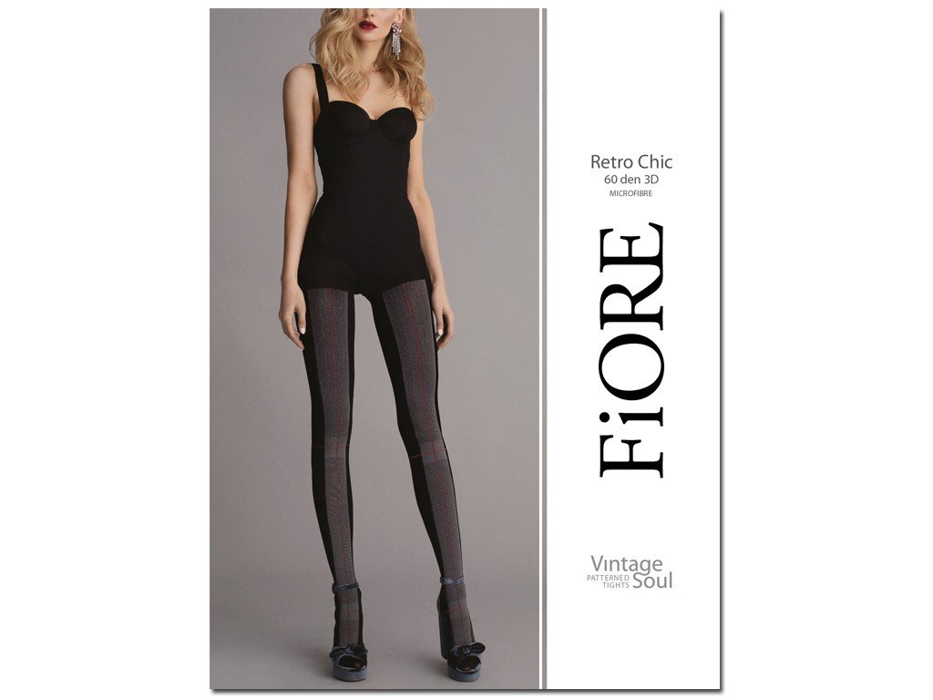 Rajstopy Kryjące 60Den Wzór Retro Melanż Black 3 - FiORE | Moda Sklep ...