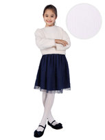 Rajstopy modal dziewczęce dziecięce wąski prążek białe 128-134 MYWAY ...