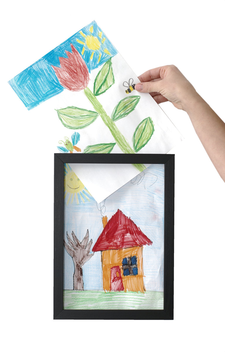 Ramka na rysunki dziecka A4 prace 3D Obrazki zdjęcia CZARNA PIONOWA ...