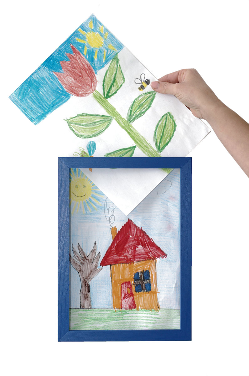 Ramka na rysunki dziecka A4 prace 3D Obrazki zdjęcia NIEBIESKA PIONOWA ...