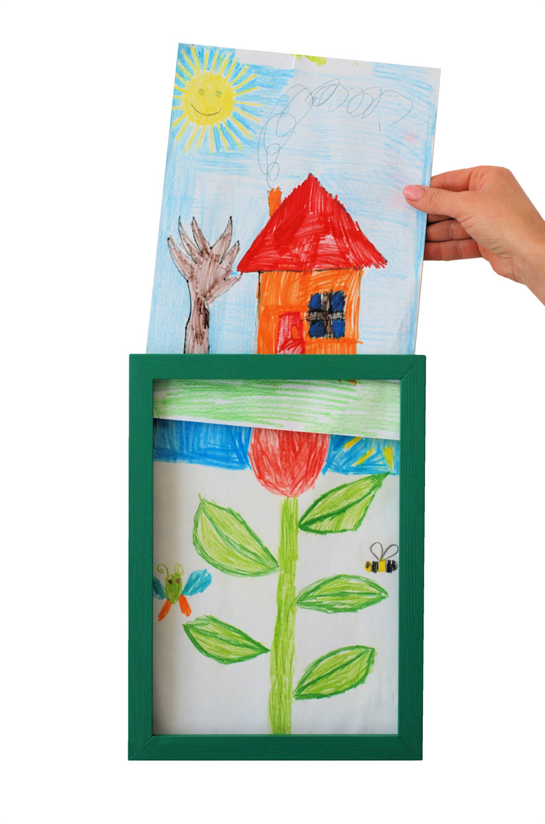 Ramka na rysunki dziecka A4 prace 3D Obrazki zdjęcia ZIELONY PIONOWA ...
